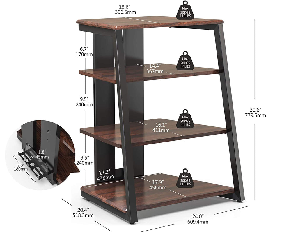 Eiffel Serie Audio Rack, HIFI Regal